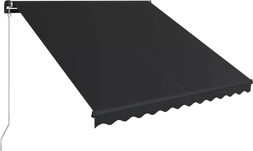 Ručně zatahovací markýza s LED světlem 350 x 250 cm antracitová 3051244