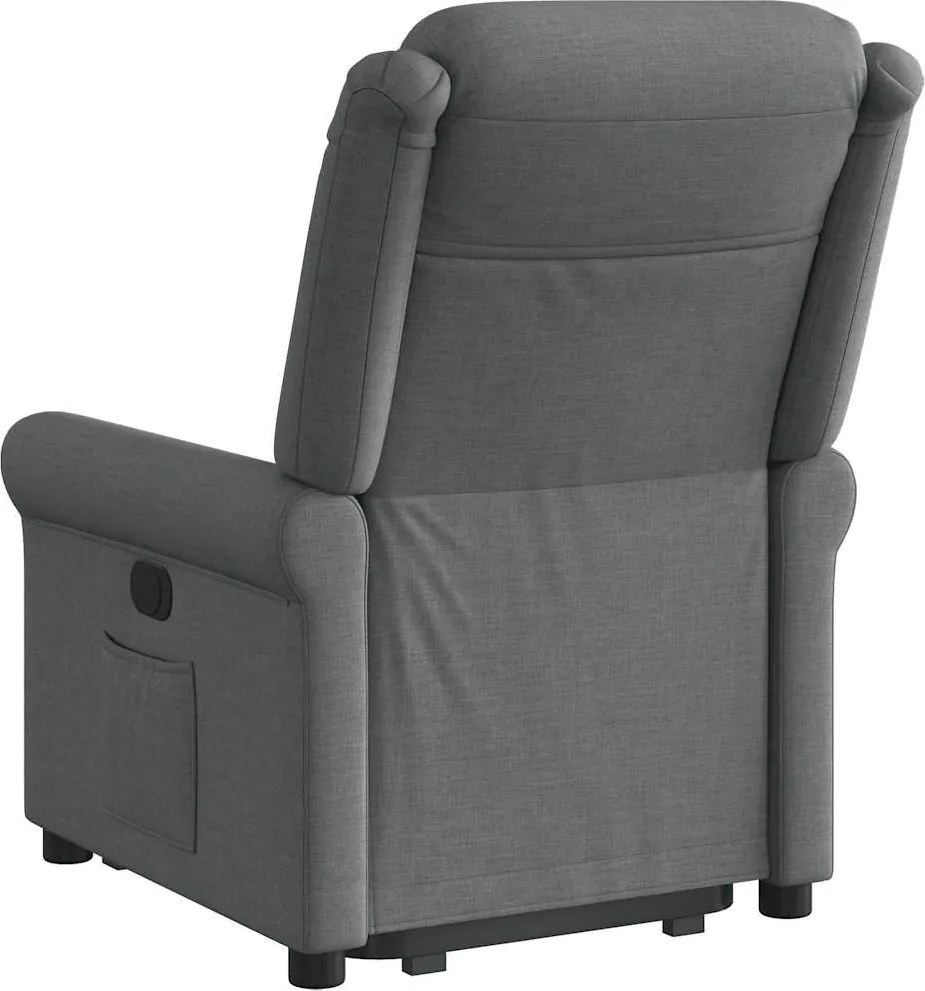Zvedací polohovací křeslo tmavě šedé textil 3303315