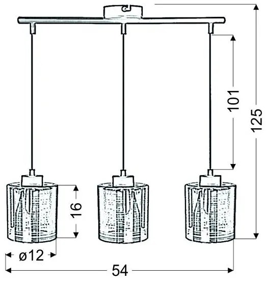 Lustr na lanku COX 3xE27/60W/230V zlatá