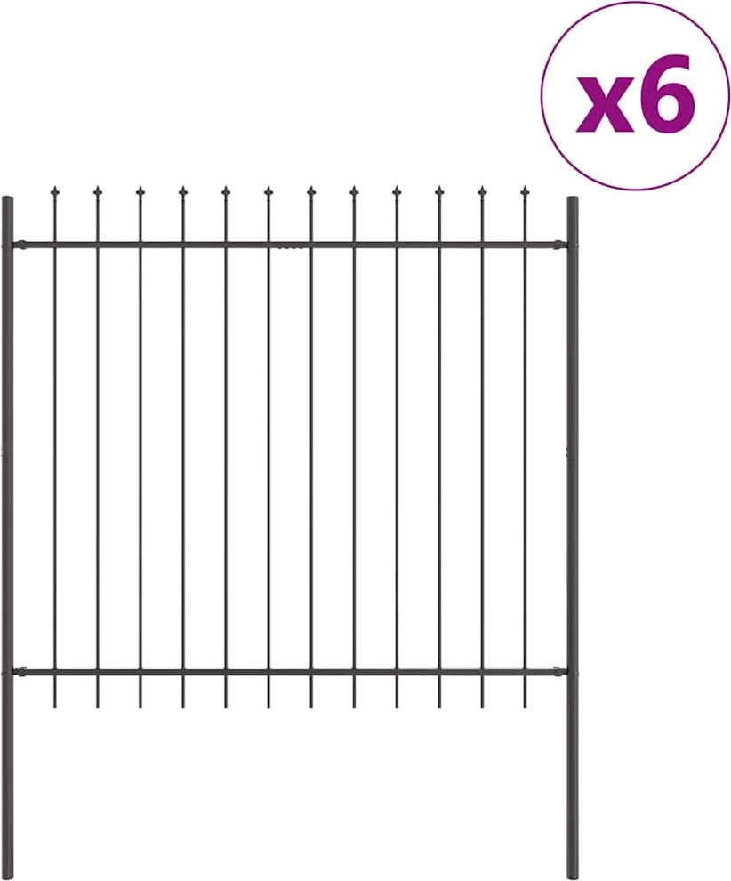 Zahradní plot WOERDEN 6 ks 10,2 x 1,5 m Práškově lakovaná ocel 3334112