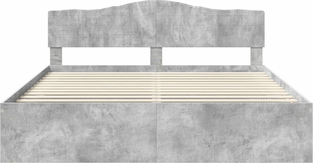 Rám postele s čelo Beton 180 x 200 cm Masivní borové dřevo 3412865