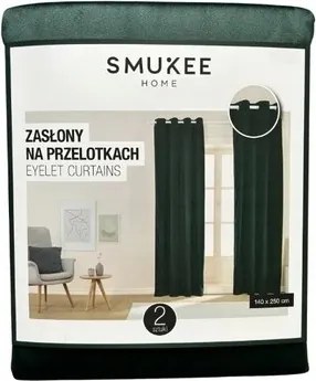 Welwetové záclony na průchodkách Smukee 140 x 250 cm Zelené 2ks