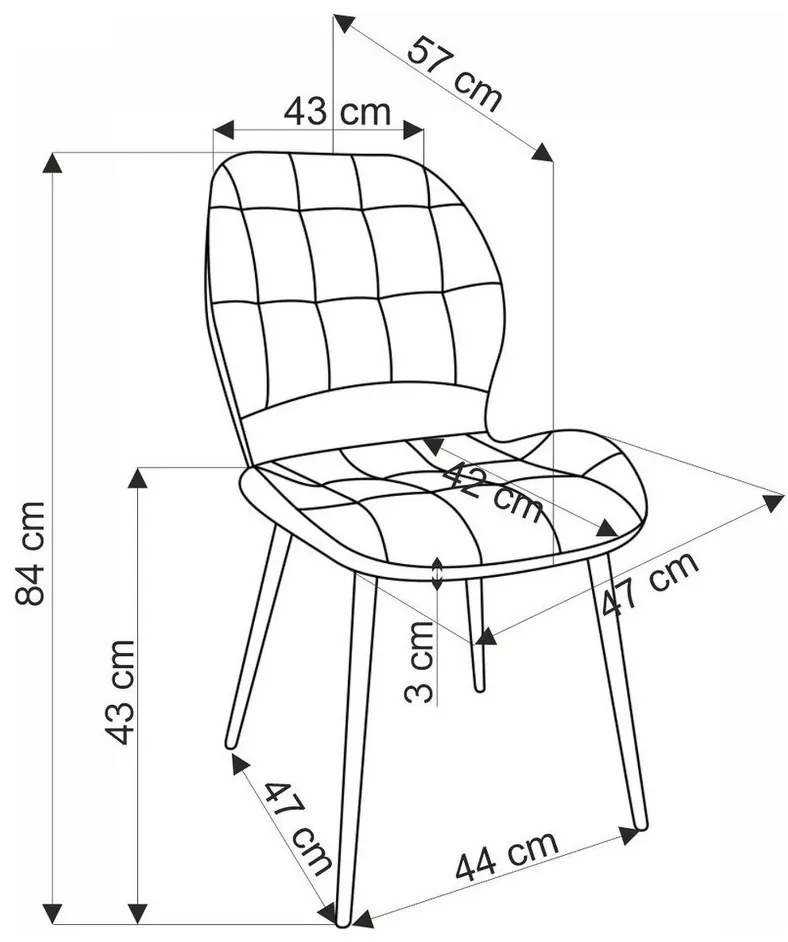 Jídelní židle Valeria, žlutá