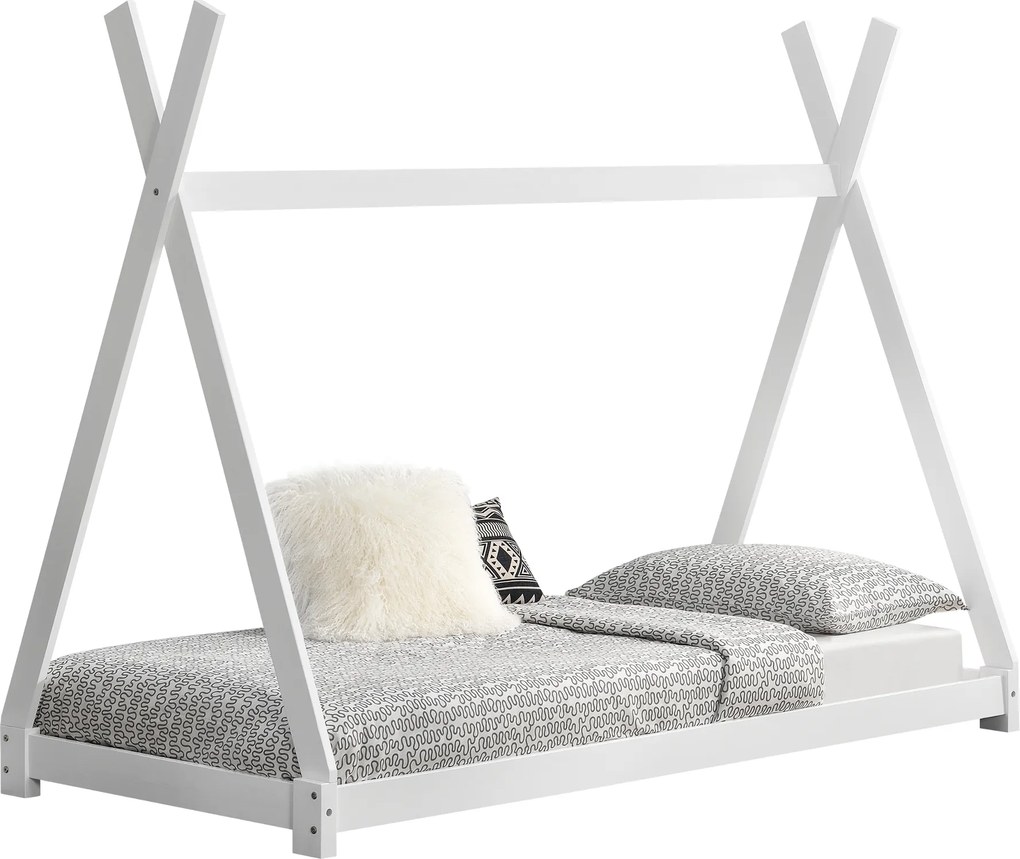 [en.casa] Dětská postel "Teepee" AAKB-8676 - bílá - 90 x 200 cm