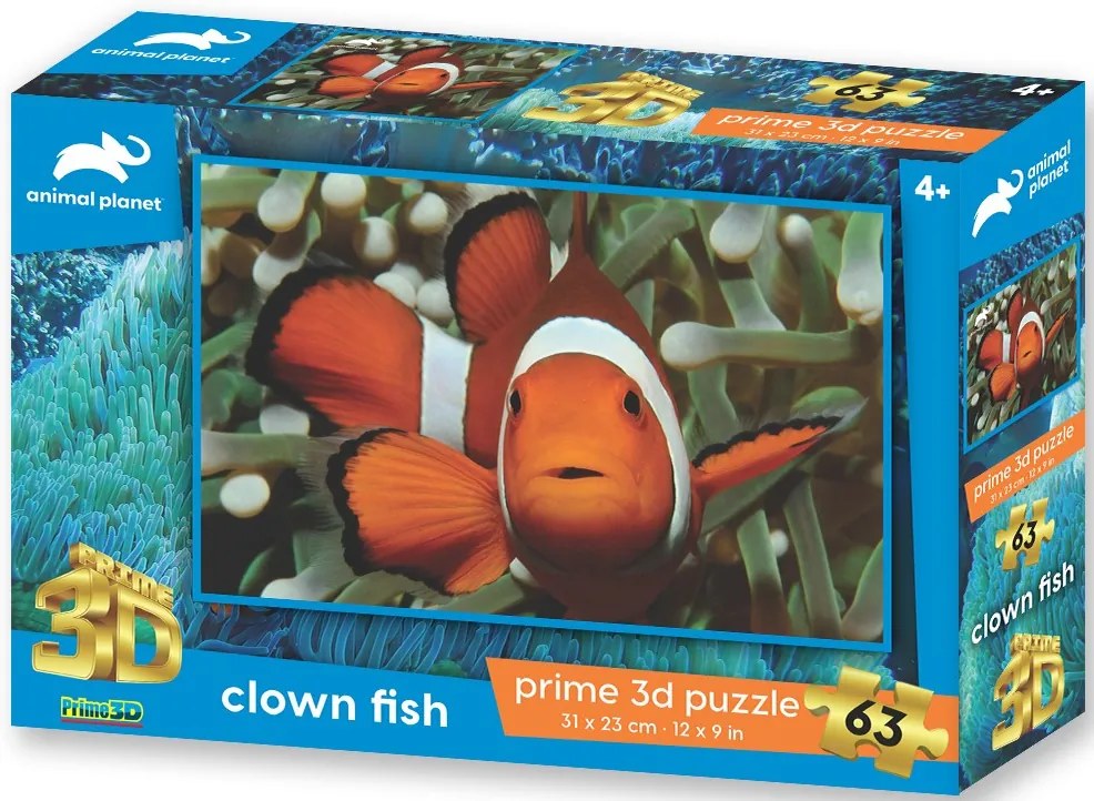 PRIME 3D PUZZLE - Ryba Kloun 63 dílků 10714