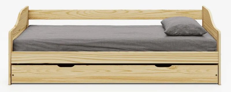 Postel s výsuvnou přistýlkou, 90x200, přírodní, masiv, LAURA NEW Kondela 0000274647