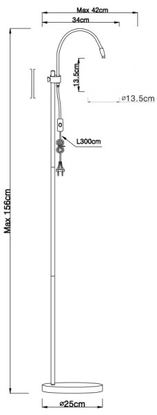 GLOBO 24857S - Stojací lampa ARCHIBALD 1xE14/40W/230V