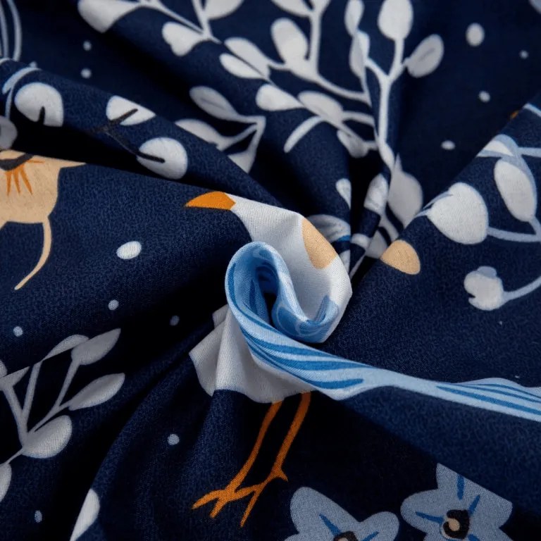 Prostěradlo z mikrovlákna DENIM BIRDS modré 90x200 cm