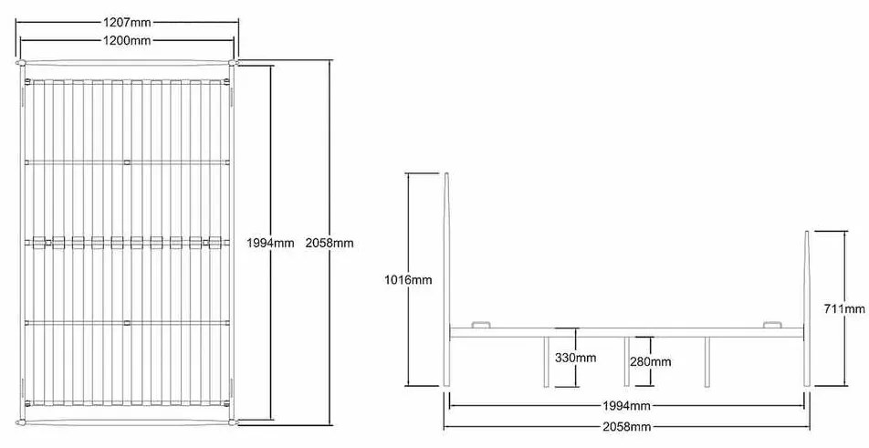 Postel Siena 120 x 200 cm, bílá