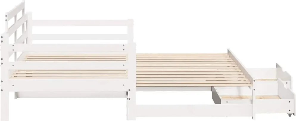 Válenda s přistýlkou a zásuvkami bez matrace bílá 90x200 cm 3302238