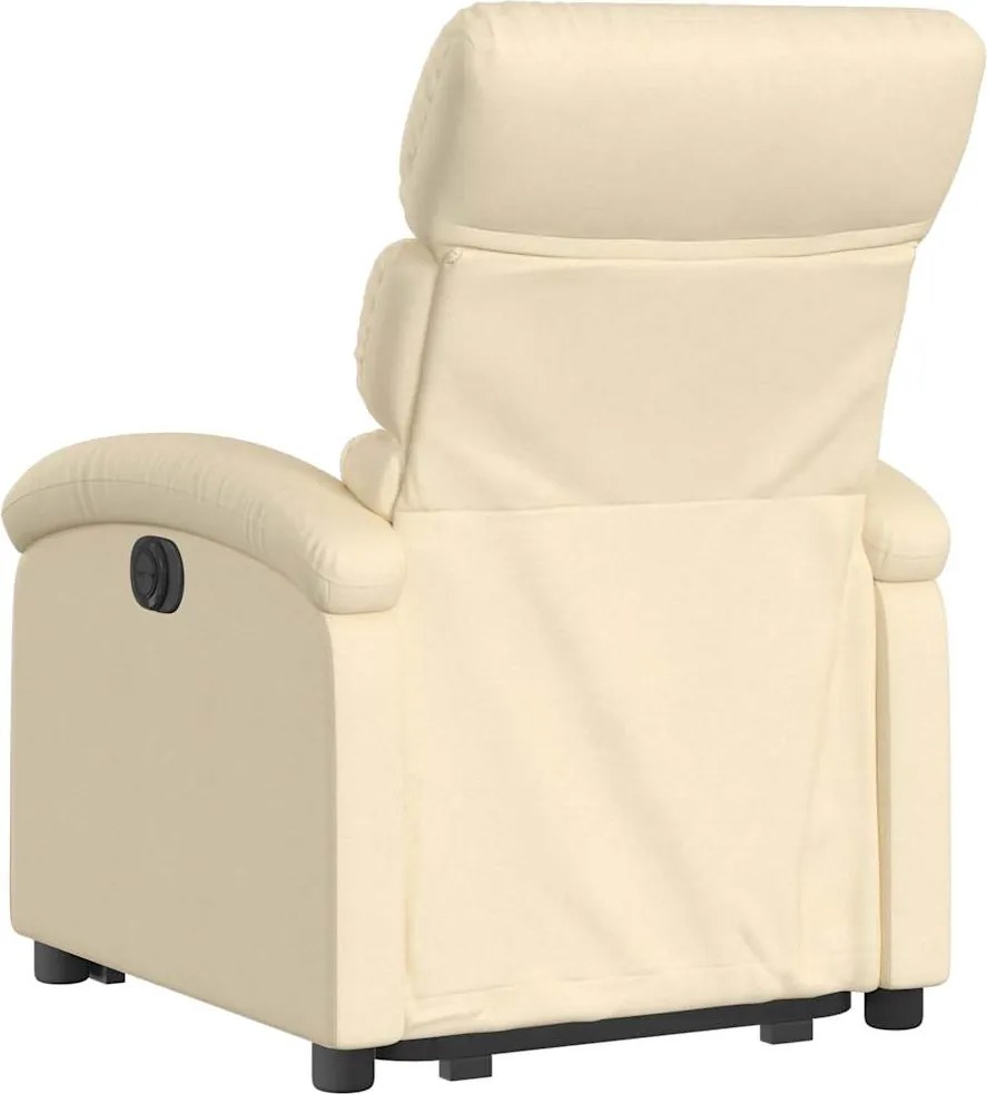 Elektrické zvedací polohovací křeslo krémové textil 3204011