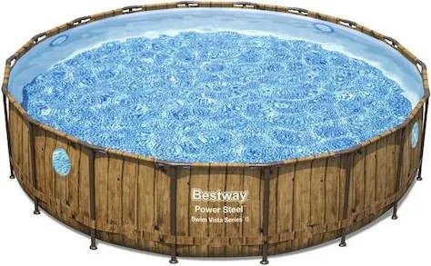 Výrobce: Bestway Bazén Bestway Power Steel, Vista Series, 56977, filtr, pumpa, žebřík, prostěradlo, ChemConnect dávkovač, lepící záplata, 5,49x1,22 m 8050274