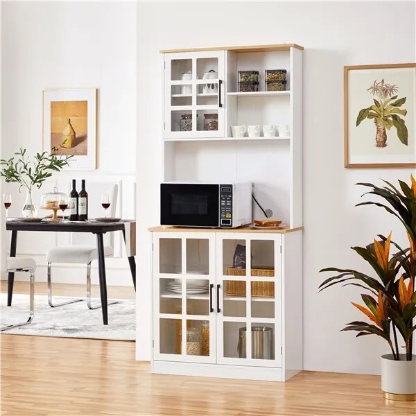 Kuchyňská skříňka Yaheetech – bílá, 80 cm (délka) × 37 cm (šířka) × 183 cm (výška) (256561749879)