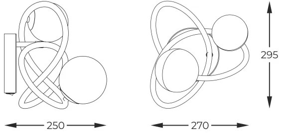 Zuma Line MB4922-2-EGBDN - Nástěnné svítidlo ARLON 2xG9/3,5W/230V zlatá