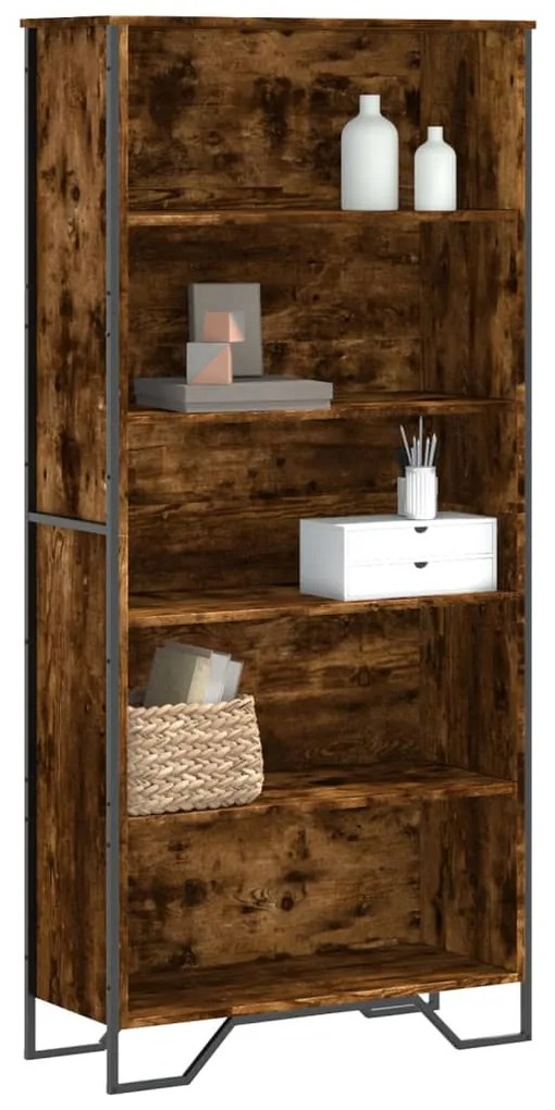 Knihovna kouřový dub 80 x 31 x 169 cm kompozitní dřevo 3295314