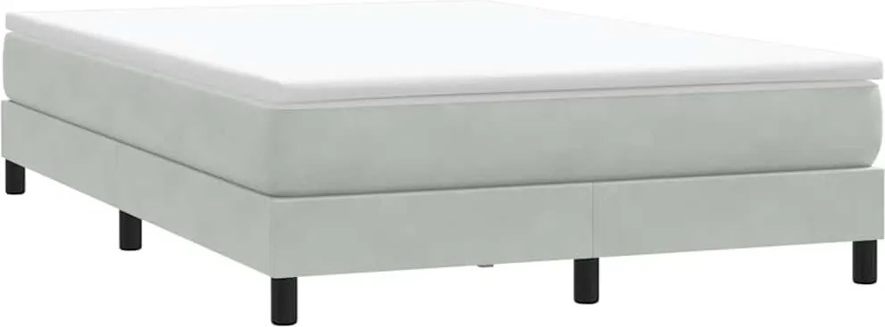 Postel Box Spring bez matrace světle šedá 160x220 cm samet 3315879