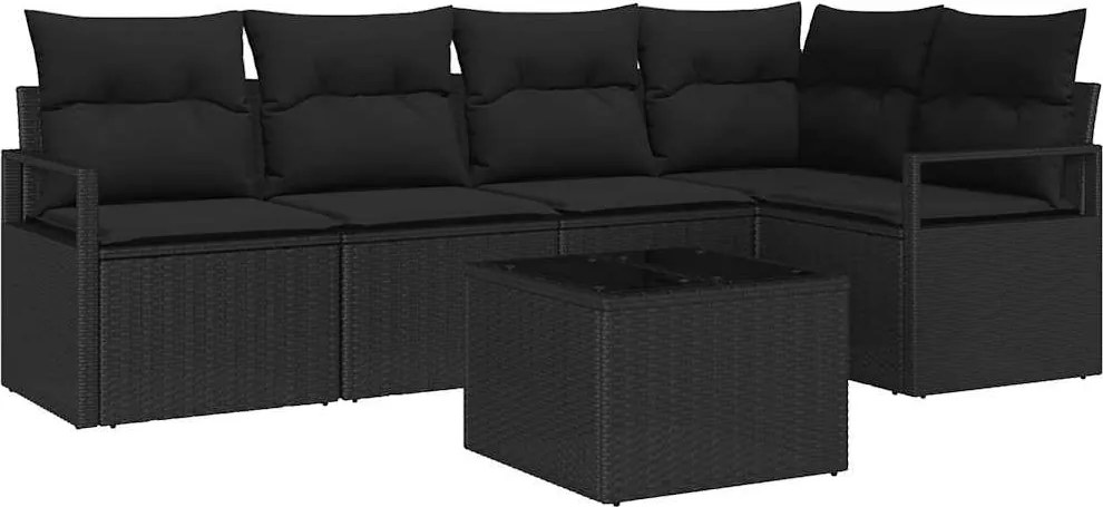 Set pohovek 6 ks Černá polyratan 3346393