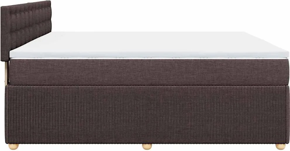 Box spring postel s matrací tmavě hnědá 180x200 cm textil 3287552