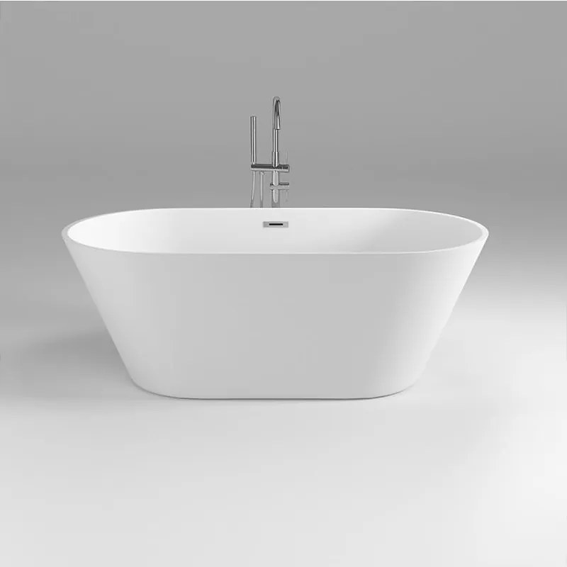 BPS-koupelny Volně stojící akrylátová vana HYD-LIZ502B 160x75 bílá, odtokový komplet chrom