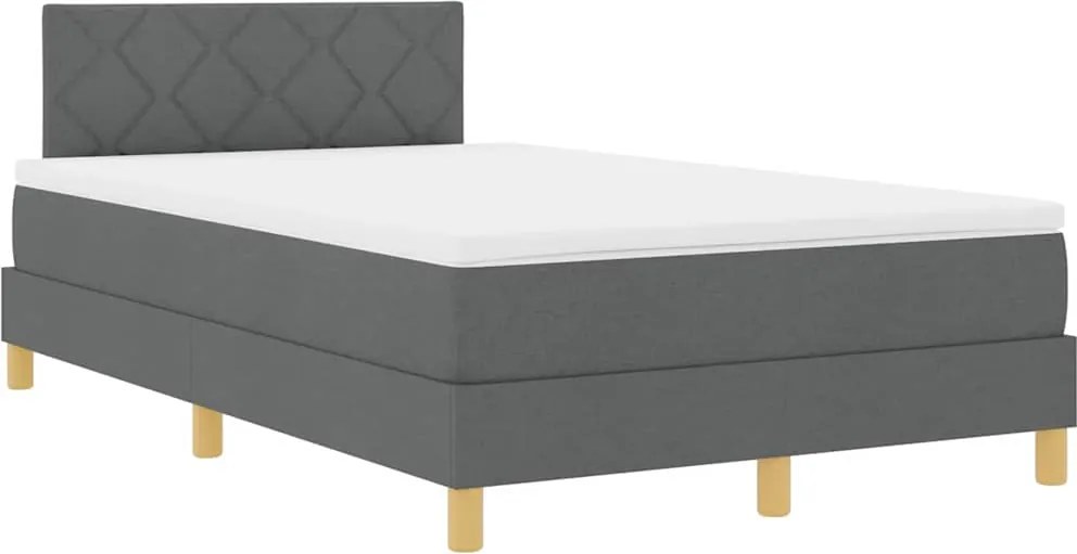 Postel s boxspringem s polštářem Tmavě šedá 120 x 190 cm textil 3338980