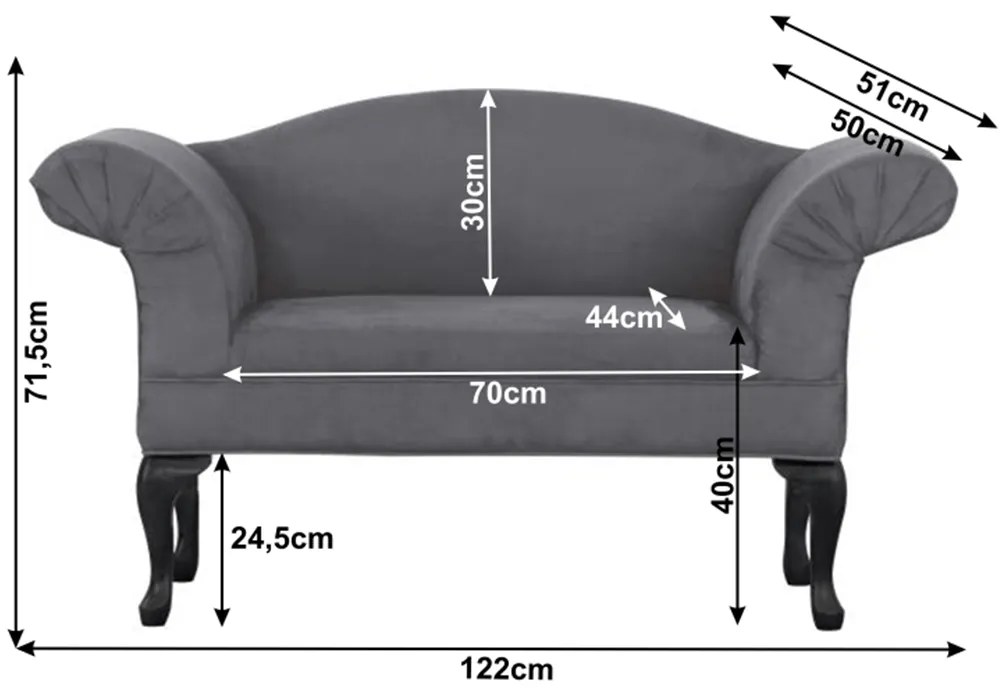 max-i Fabricio Pohovka šedá / černá