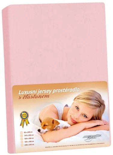 Bellatex prostěradlo jersey LUX  Růžová rozměr 90x200 cm