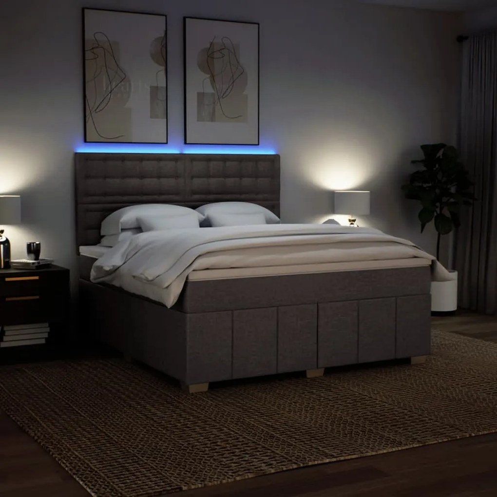 Box spring postel s matrací taupe 180x200 cm textil 3294065