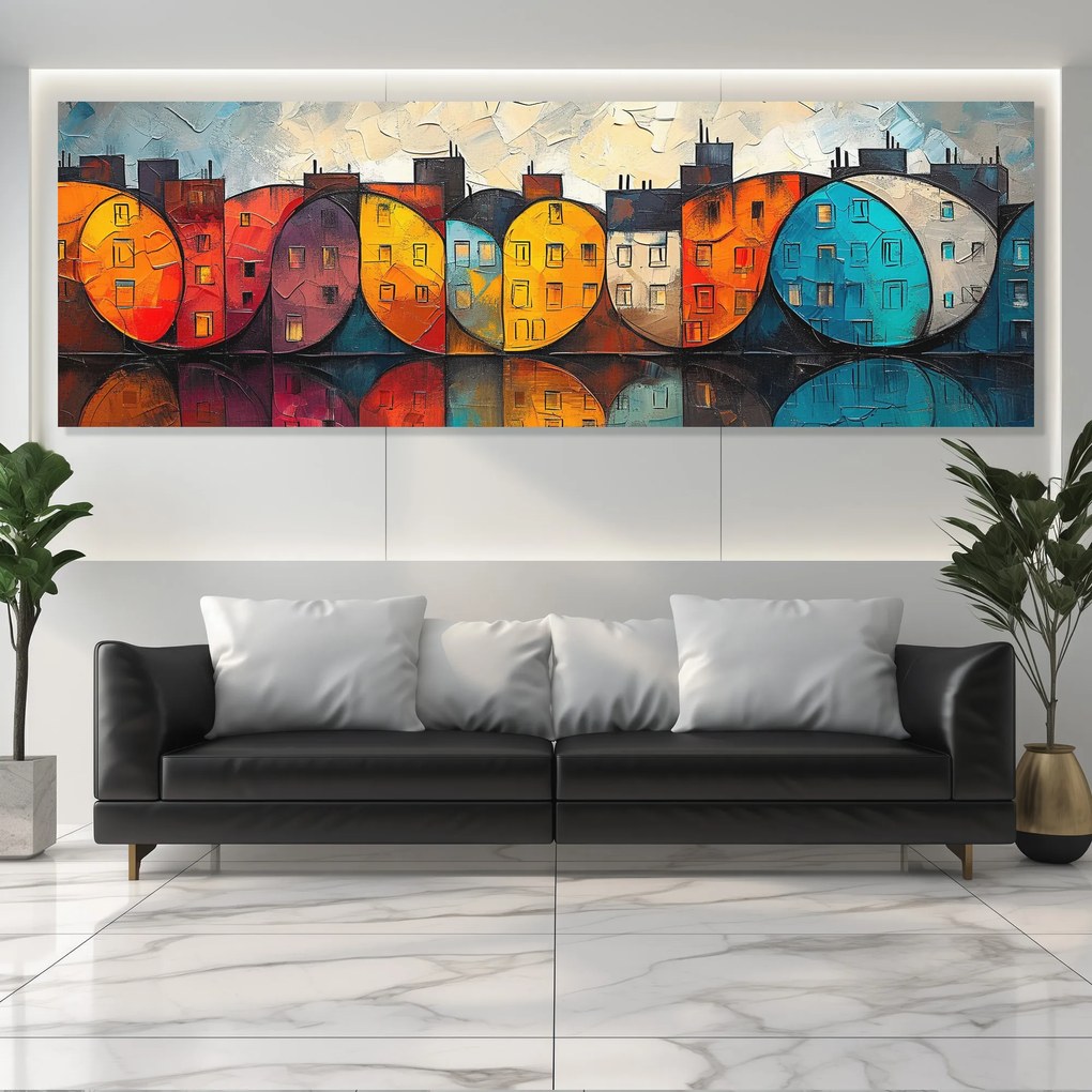 Obraz na plátně - Jarní odlesky v Oslu FeelHappy.cz Velikost obrazu: 120 x 40 cm