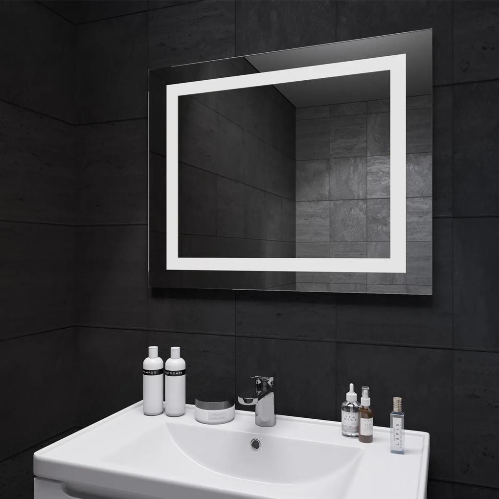 Kingsbath Lava Kvadra 80x65 koupelnové zrcadlo s LED podsvícením