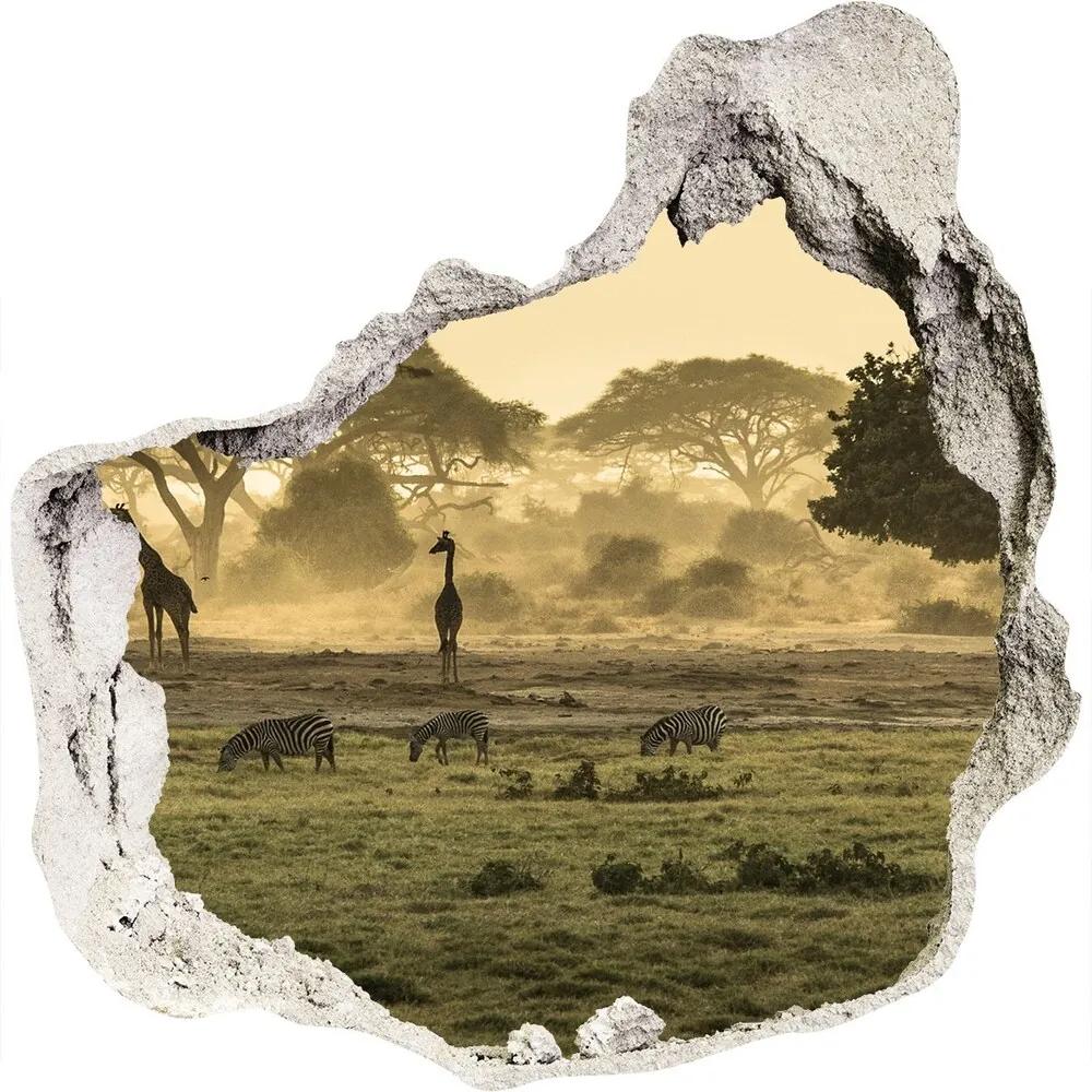 Wallmuralia Nálepka fototapeta 3D Žirafy na savaně 75x75 cm