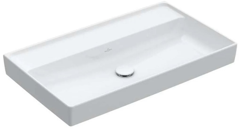 Villeroy & Boch Collaro - Umyvadlo nábytkové 80x47 cm, bez přepadu, bez otvoru pro baterii, CeramicPlus, Stone White 4A3383RW