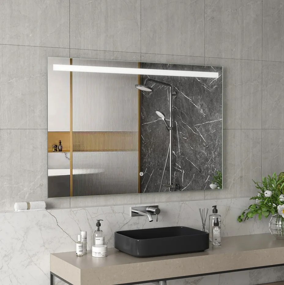 Erga Scarlet, obdélníkové LED zrcadlo 120x80cm, 920 lm, 3 barvy světla, přední osvětlení, ERG-V01-128-1280-00
