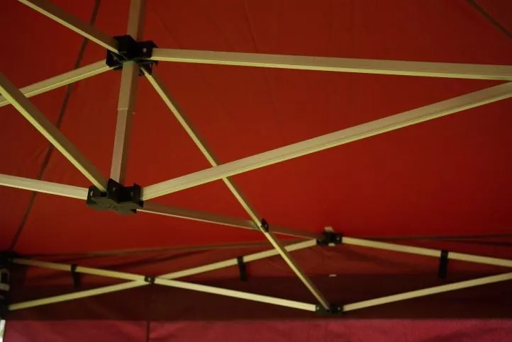 Nůžkový párty stan 3 × 6 m s bočními stěnami, vínový