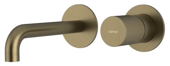 Sapho Sapho, ULTRATAP 2-prvková podomítková umyvadlová baterie, hubice 20cm, zlato mat, UT018TG