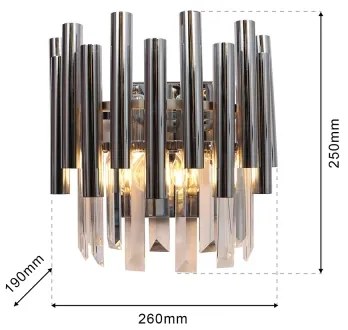 Křišťálové nástěnné svítidlo MADISON 2xE14/40W/230V chrom