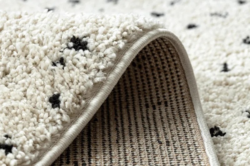 Dywany Łuszczów, Kusový koberec Berber Syla B752 dots cream, 200x290, bílá, kancelář