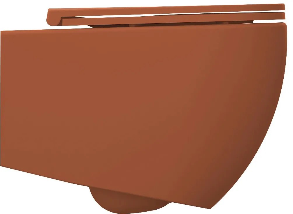 Isvea Isvea, INFINITY závěsná WC mísa, Rimless, 36,5x53cm, terracotta, 10NF02004-2U