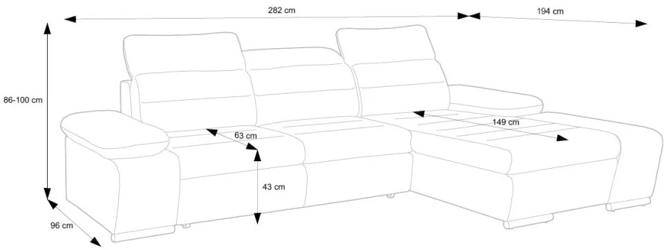 Rohová sedačka Kornelia, terakota strukturovaná tkanina, pravý roh