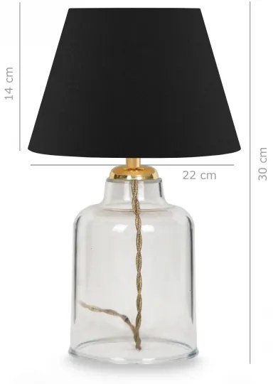 Stolní lampa AYD 1xE27/40W/230V černá/čirá