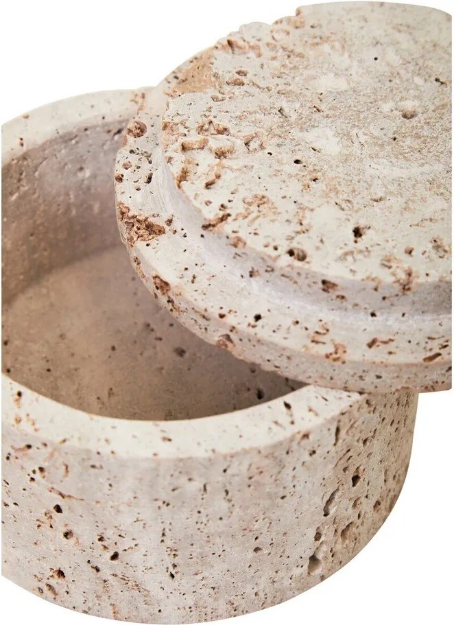 Dekorativní kamenný úložný box v přírodní barvě ø 14x8 cm Tibor – Premier Housewares