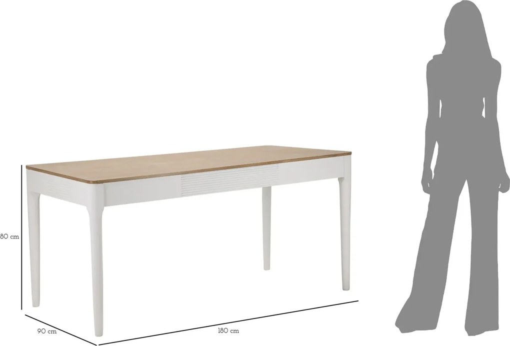 Jídelní stůl Matera 180 cm bílý/hnědý