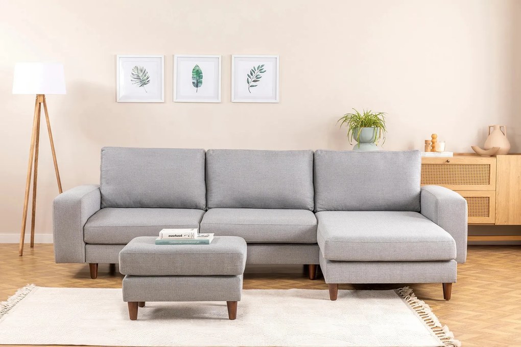 Hanah Home Rohová pohovka BERLIN světle šedá pravá