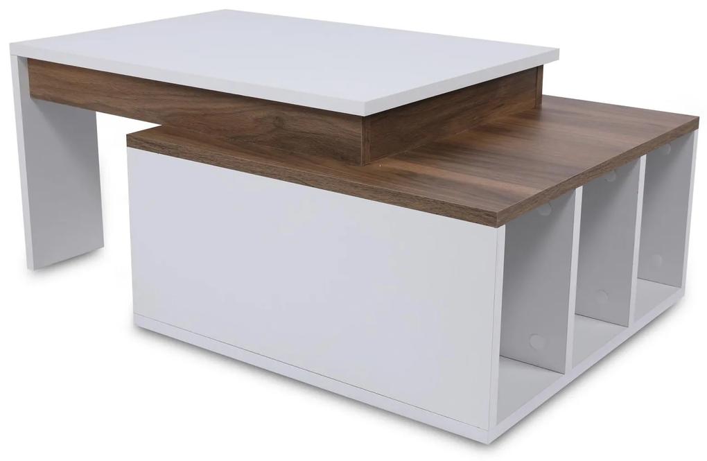 Konferenční stolek Koral (bílá + ořech). 1088723