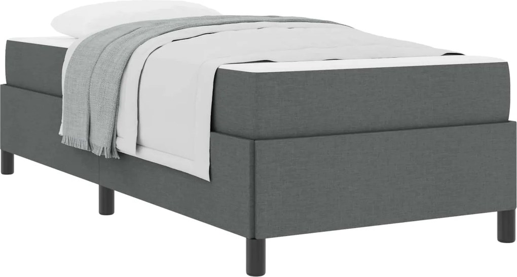 Postel s boxspringem Tmavě šedá 90 x 200 cm textil 3398830