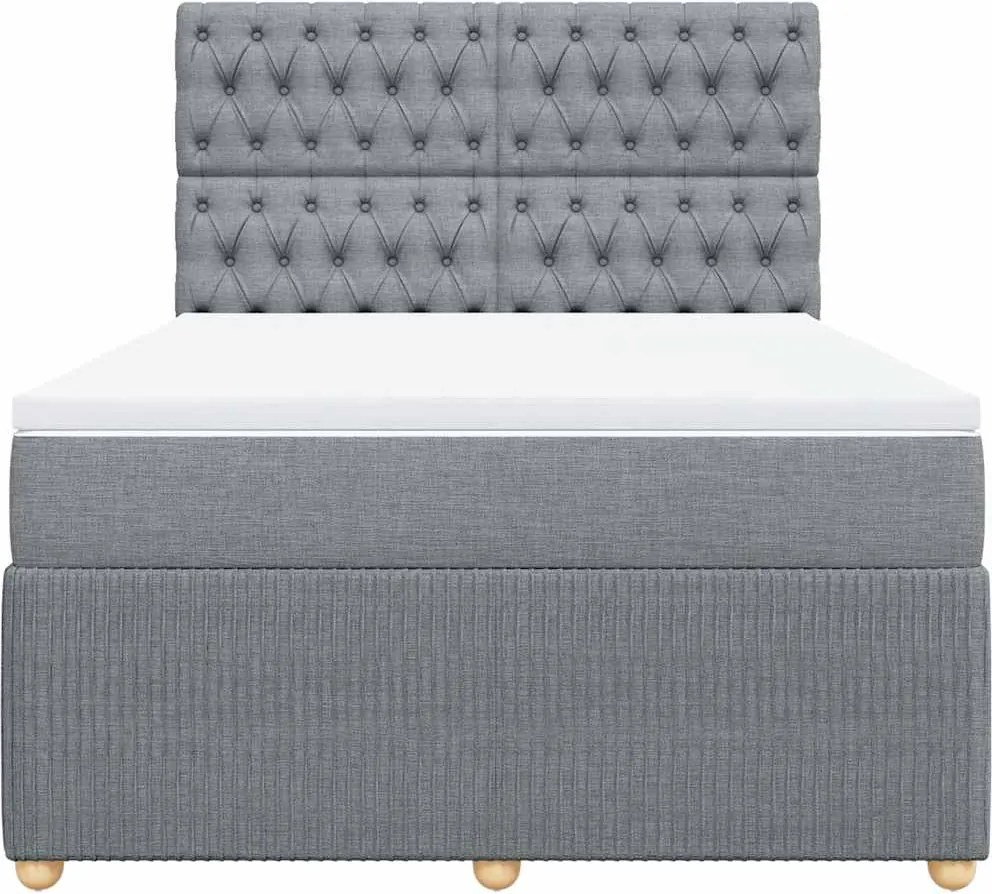 Box spring postel s matrací světle šedá 160 x 200 cm textil 3294414