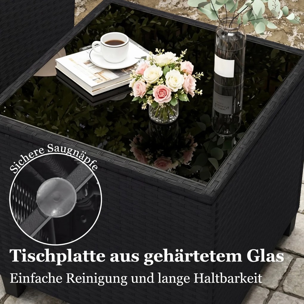 Costway 3 PCS. Ratanová sada Gartenmöbel inkl. 2 Sessel a 1 Beistelltisch
