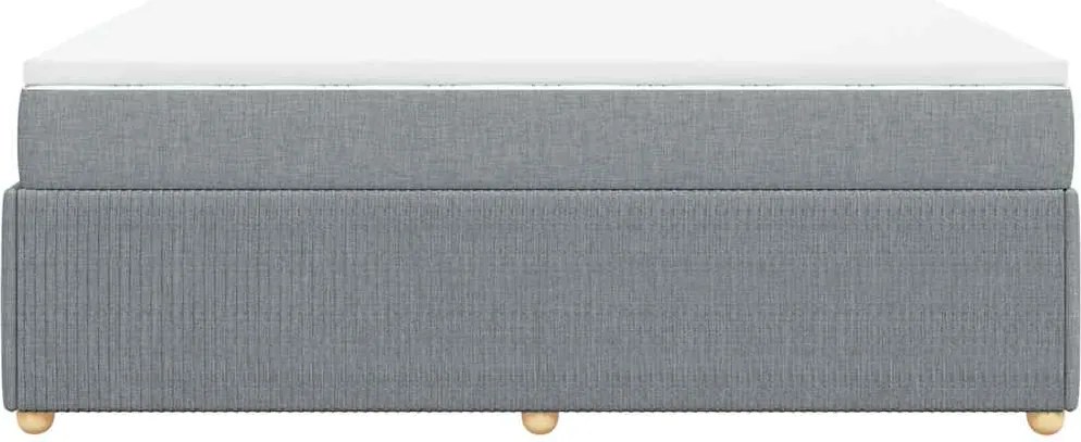 Box spring postel s matrací světle šedá 140 x 190 cm textil 3285567