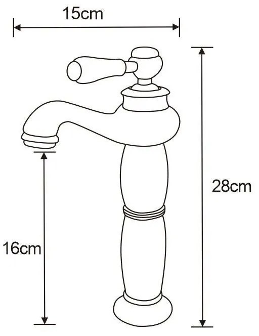 Mexen Draco, vysoká umyvadlová baterie, zlatá, 745410-50
