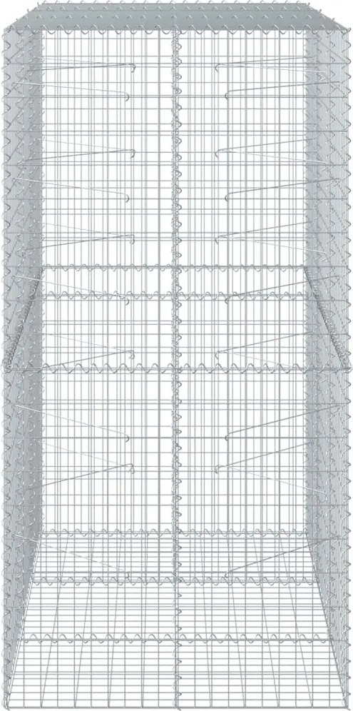 Gabionový koš s víkem 150 x 100 x 200 cm pozinkované železo 3295226