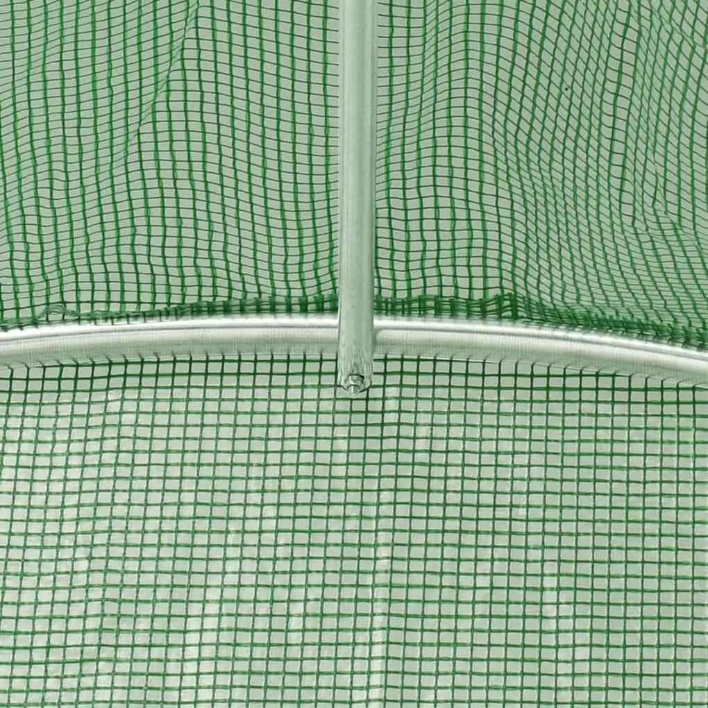 vidaXL Skleník s ocelovým rámem 6 m² 3 x 2 x 2 m [364077] Barva: Zelená